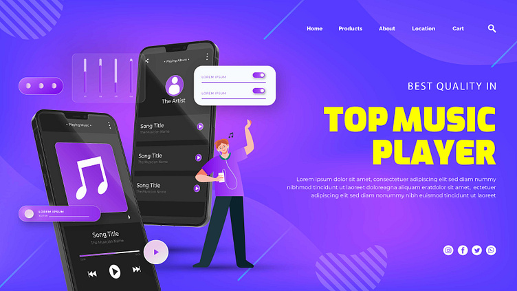 MUSIC APP LANDING PAGE by Pourya Bahri on Dribbble