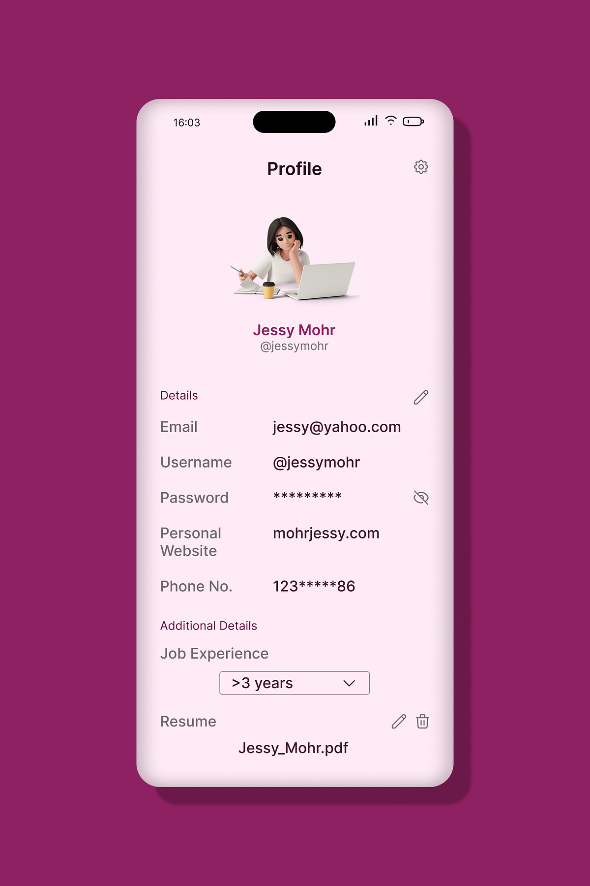 Profile Page UI by Adiba Noor on Dribbble