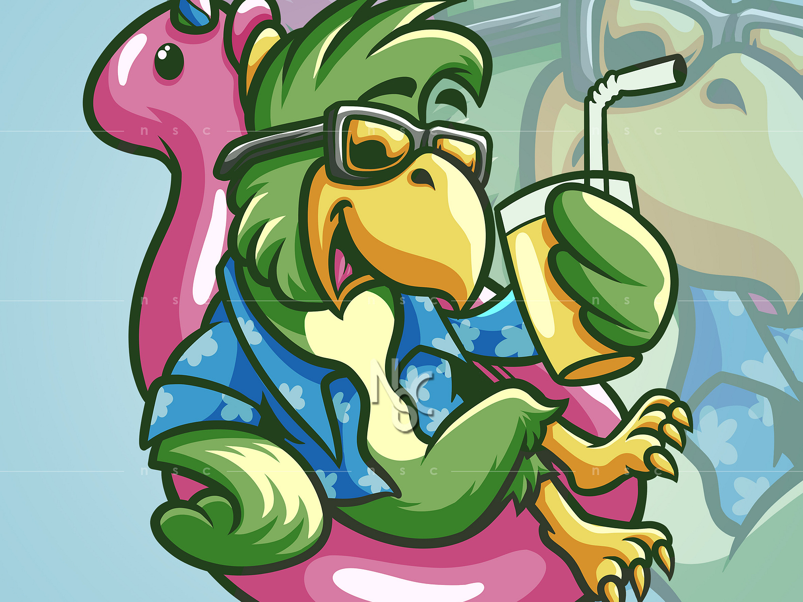 Parrot Relaxing by NSC.gd on Dribbble