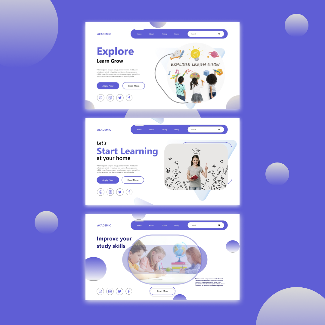 learning landing page design by Somiaadeel on Dribbble