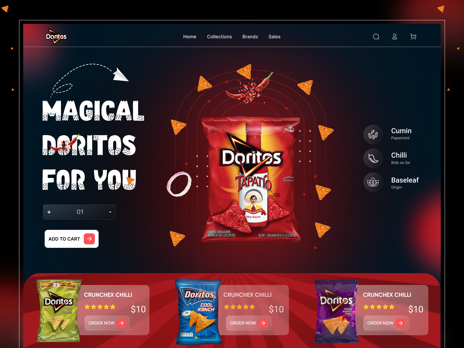 Doritos Chips Landing Page by Mahmudul Hasan Mridul on Dribbble