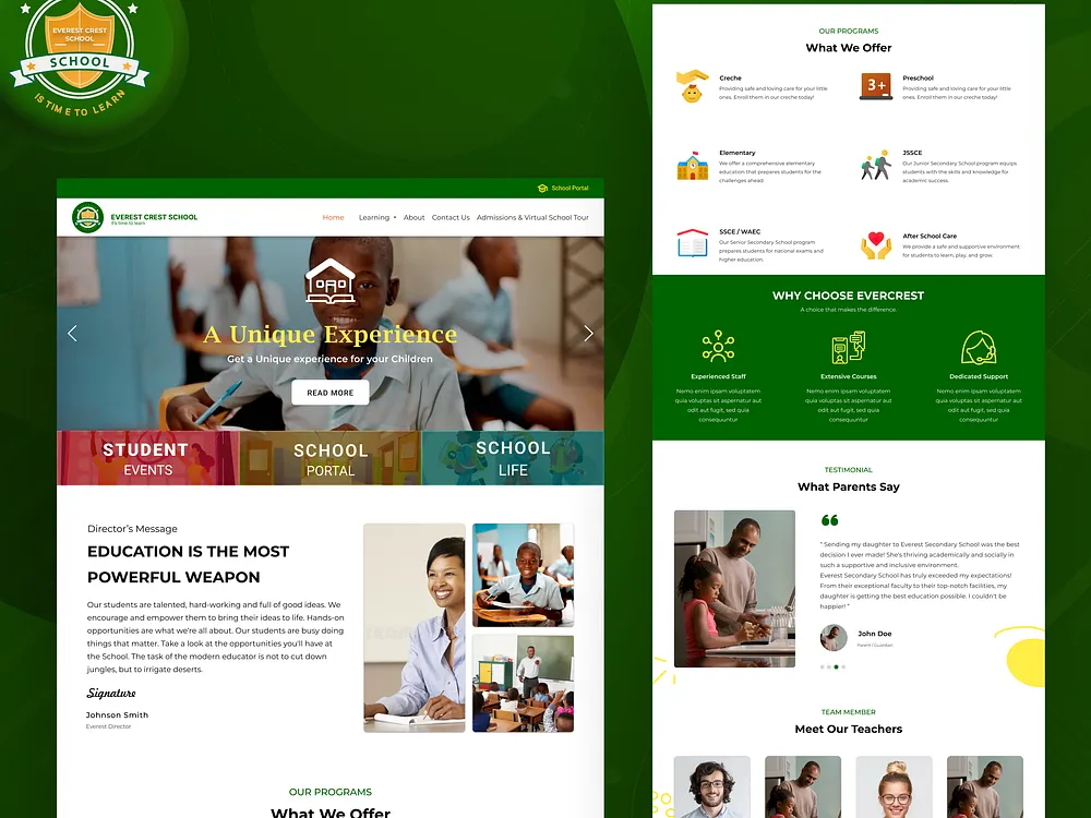 School Website designs, themes, templates and downloadable graphic ...