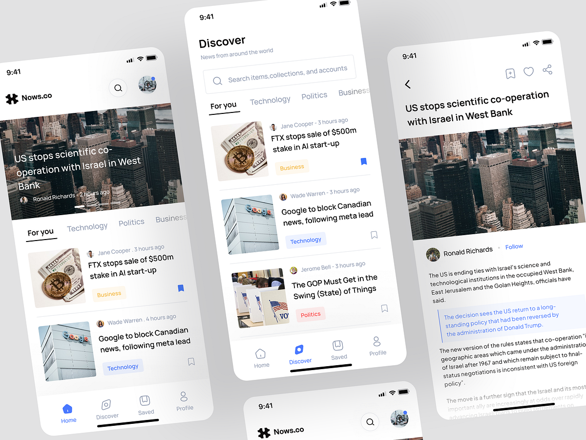 Browse thousands of News Article Mobile App images for design inspiration | Dribbble