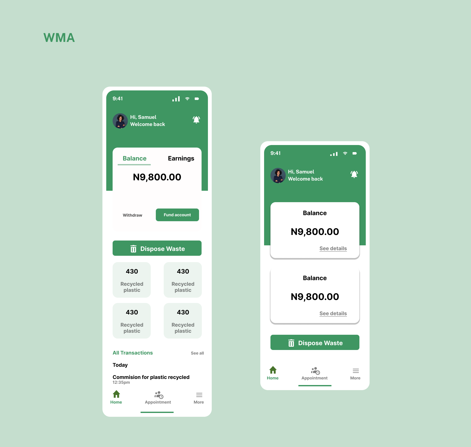 Waste Management Mobile App by Aquila Akinsiku on Dribbble
