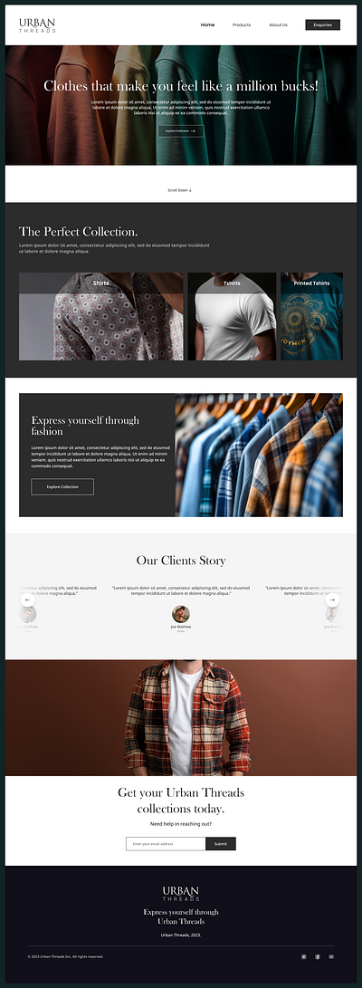 Clothing Brand Website Design by Rakie on Dribbble