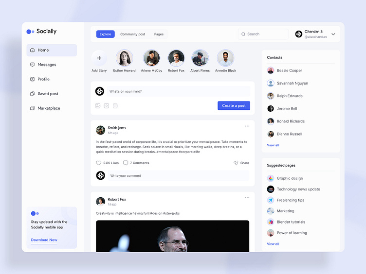 Social Dashboard Design Template - Dashboard Ui Ux Design Figma by UX ...