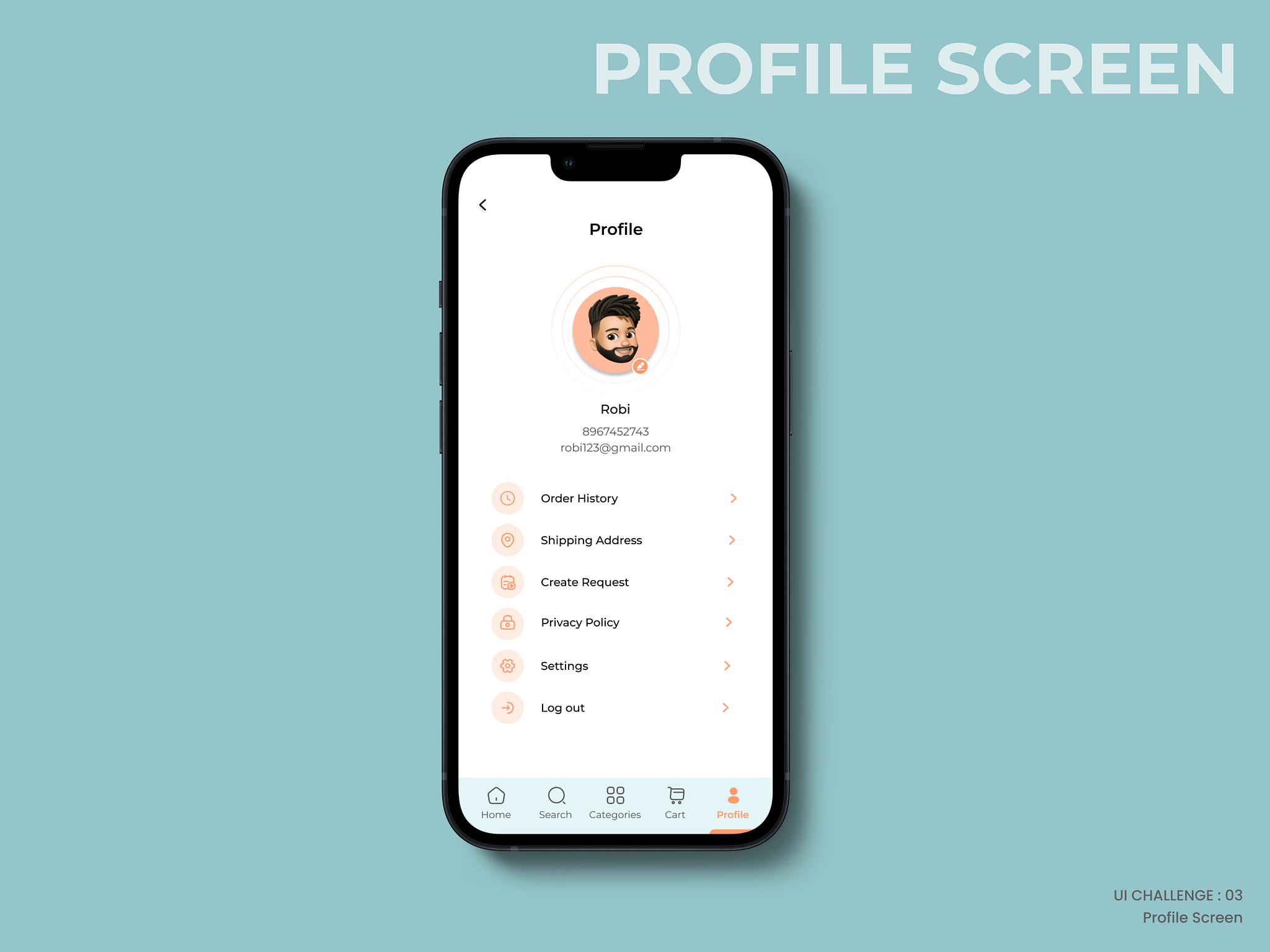 Profile Screen UI by Beeulah Mano on Dribbble