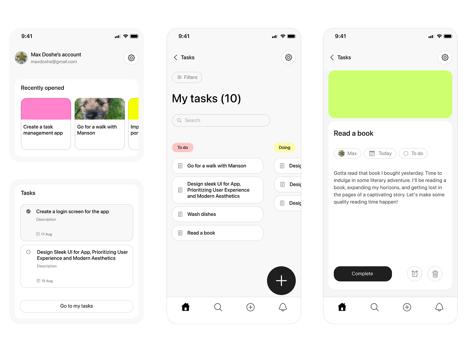 Focus Sync. A task management app UI design. by Max Doh on Dribbble
