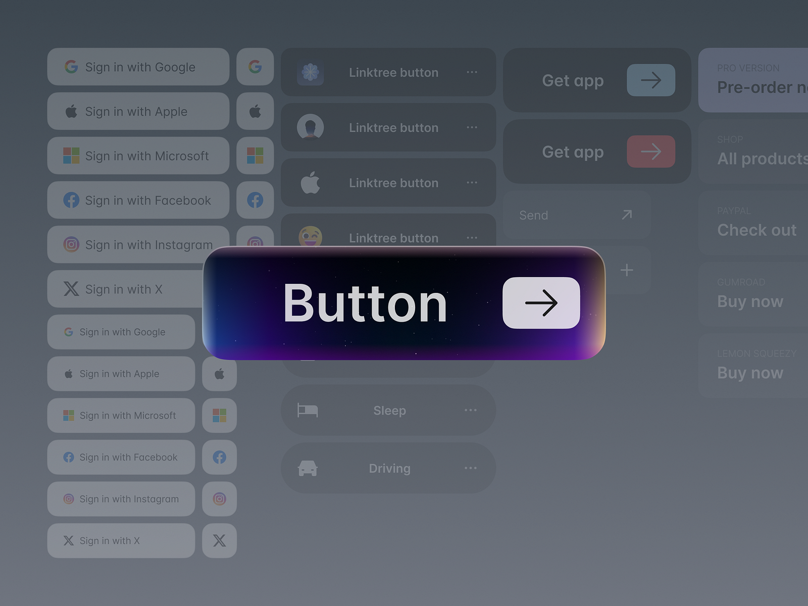 Button, Social buttons, Button components by ByeWind on Dribbble Button, Social buttons, Button components by ByeWind on Dribbble