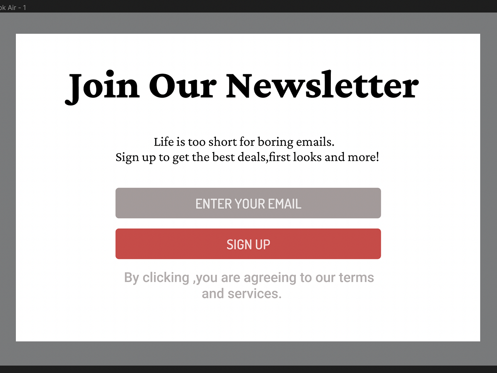 My first ever newsletter landing page design by swarnima on Dribbble