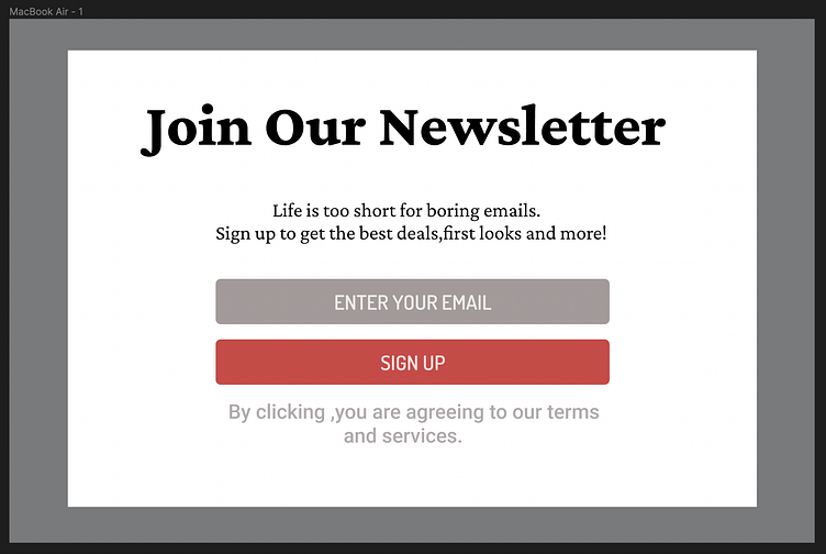 My first ever newsletter landing page design by swarnima on Dribbble