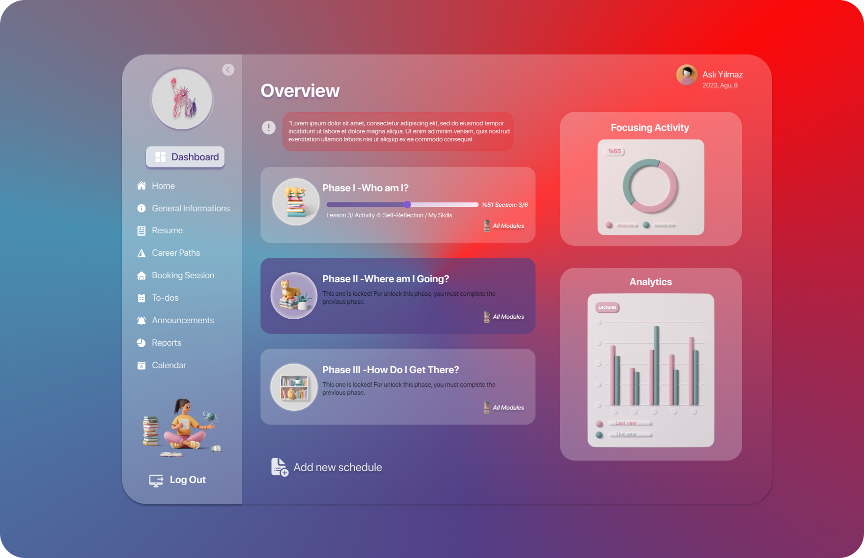 Student Dashboard Design by Bengisu Arı on Dribbble