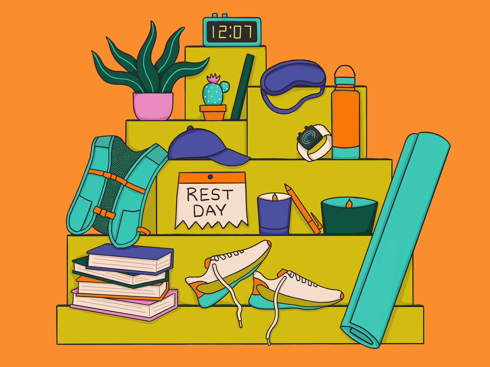 Rest Day Editorial Illustration for Runner's World Magazine by Lisa ...