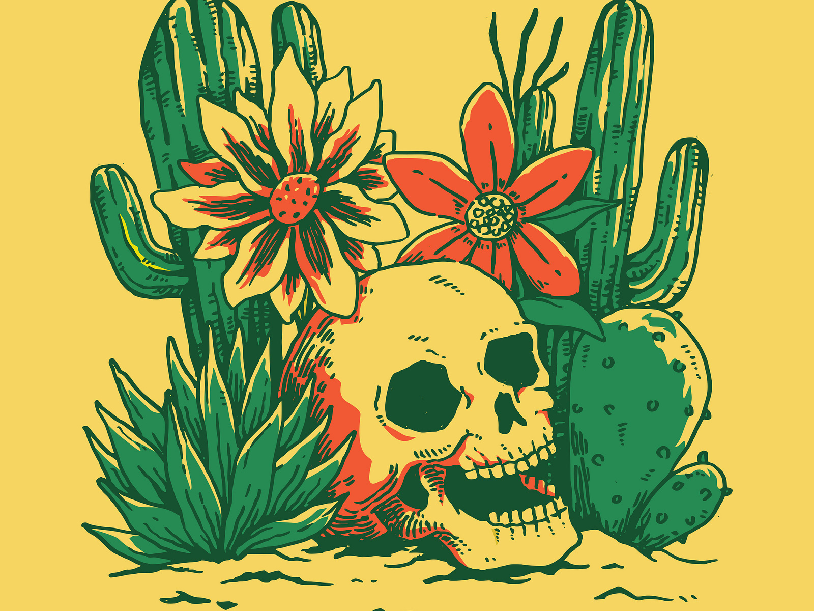 Skull in the garden by M. Irkham Saddad on Dribbble