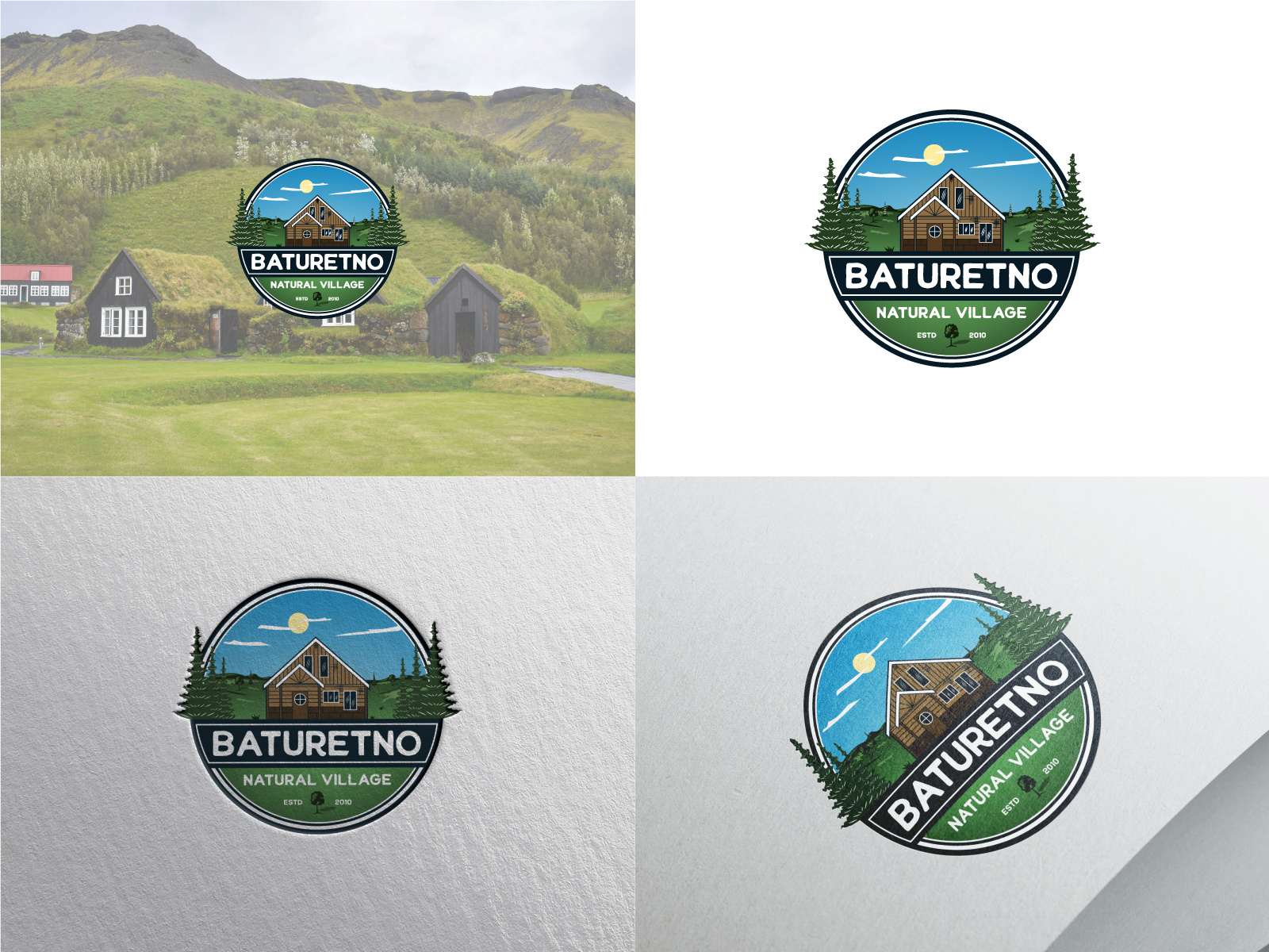 Village House Vintage Illustration Logo Design by Mahfud Mahmudi on ...