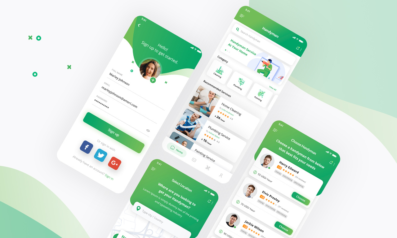 Handyman App UI Kit Template by Kader Kh on Dribbble