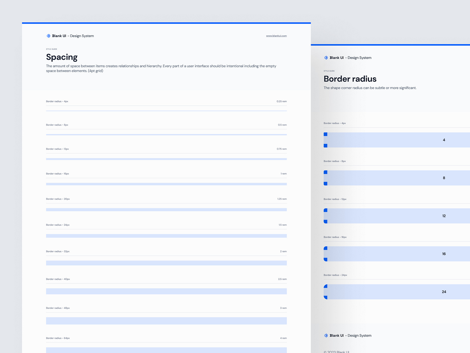 Spacing & Border Radius for Blank UI by Alin Moisa on Dribbble