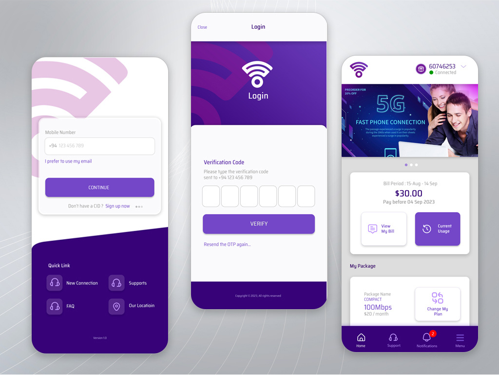 Internet Service Provider - App UI Design by Manoj Niranjan Liyanage on ...