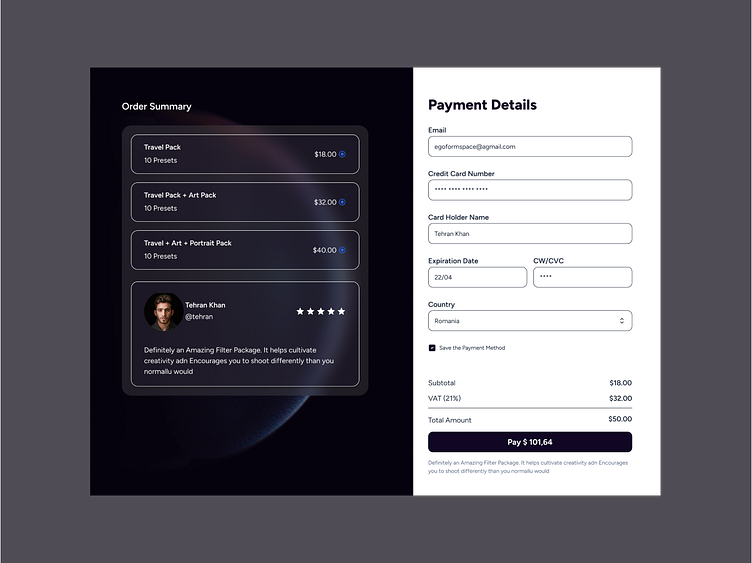 Payment Method UI design by Tehran ul Hassan Khan on Dribbble
