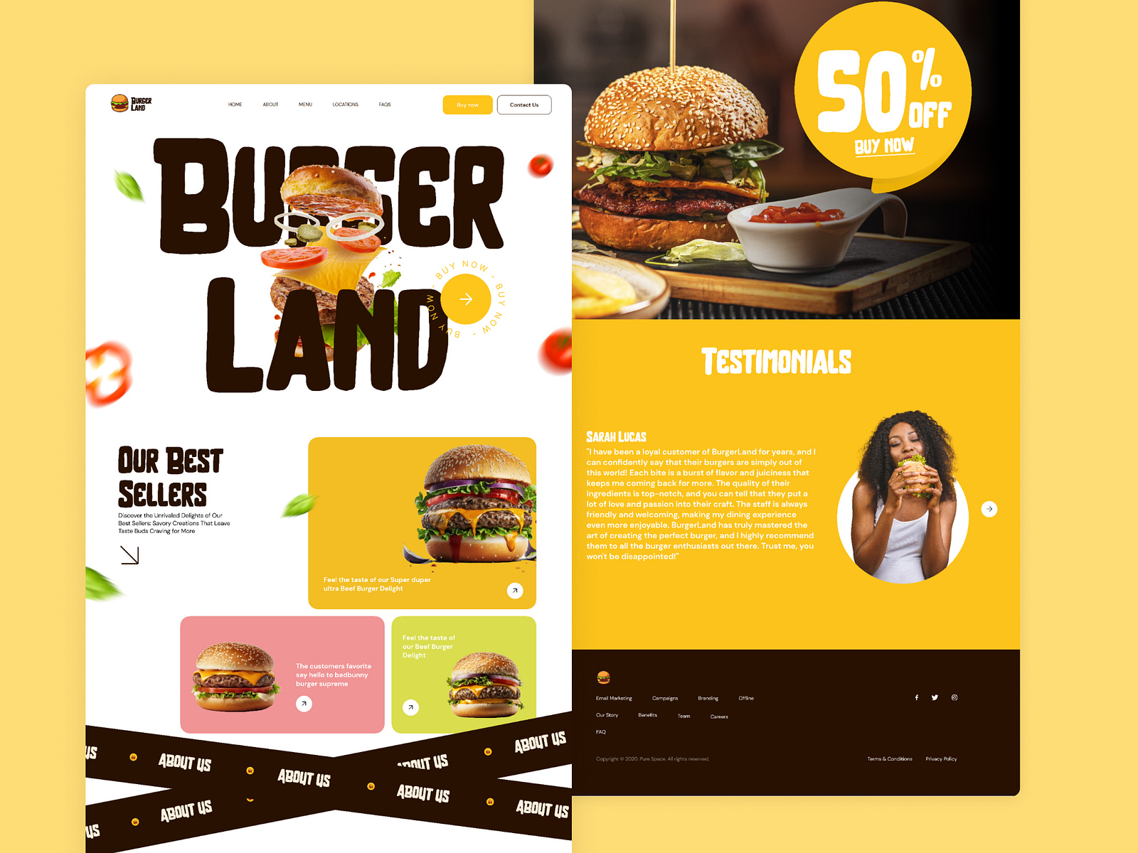 Burger Land landing page by Omamomo Obaro on Dribbble