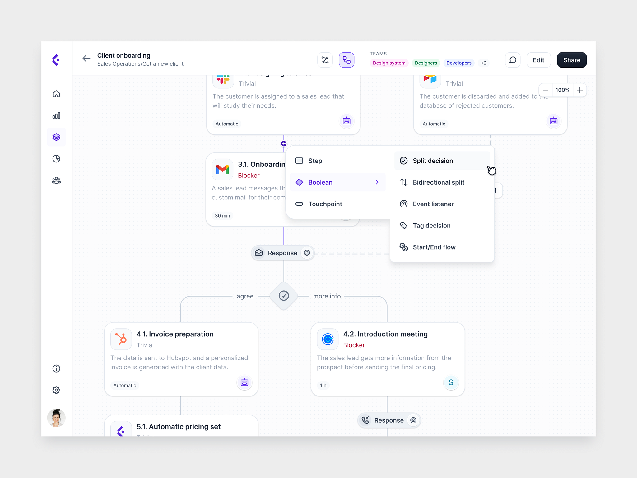 New split · Workflow & process Automation · Cesflow by Felipe Cardona ...