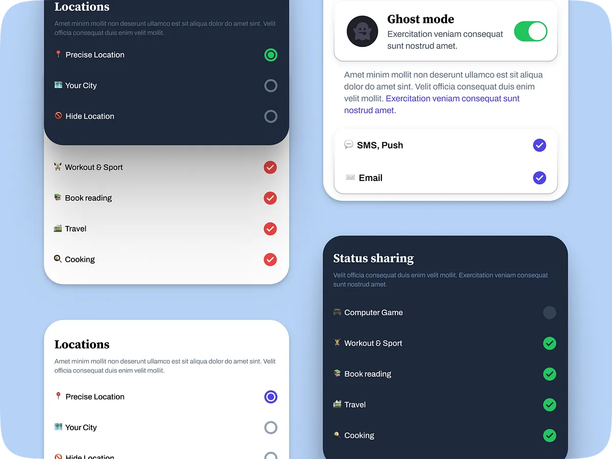 Browse thousands of UI Settings images for design inspiration | Dribbble