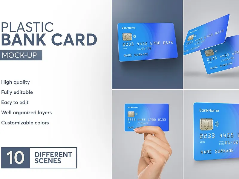 Banking Card Mockup designs, themes, templates and downloadable graphic ...