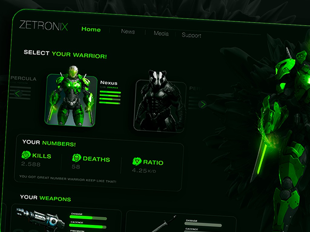 Web Shooter Game Design Landing Page by Entertact com on Dribbble