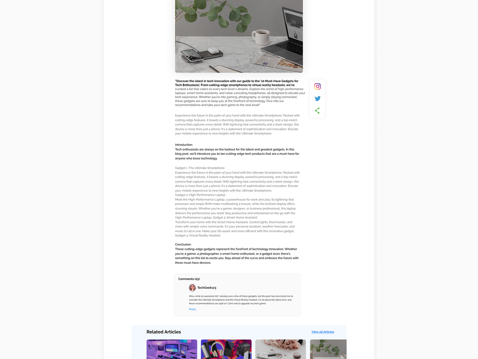 Day 10 - Blog Post UI Design by kaveepriyaa on Dribbble