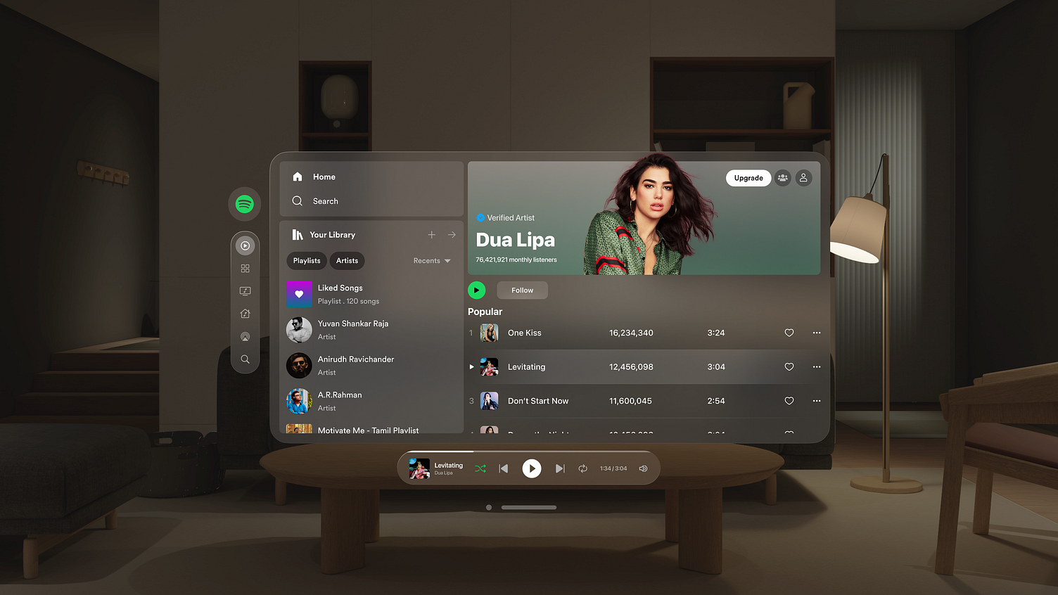 Spotify Design (Apple Vision Pro) by Abhijay Rajput on Dribbble