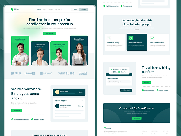 Hirings - candidate website by Vektora on Dribbble