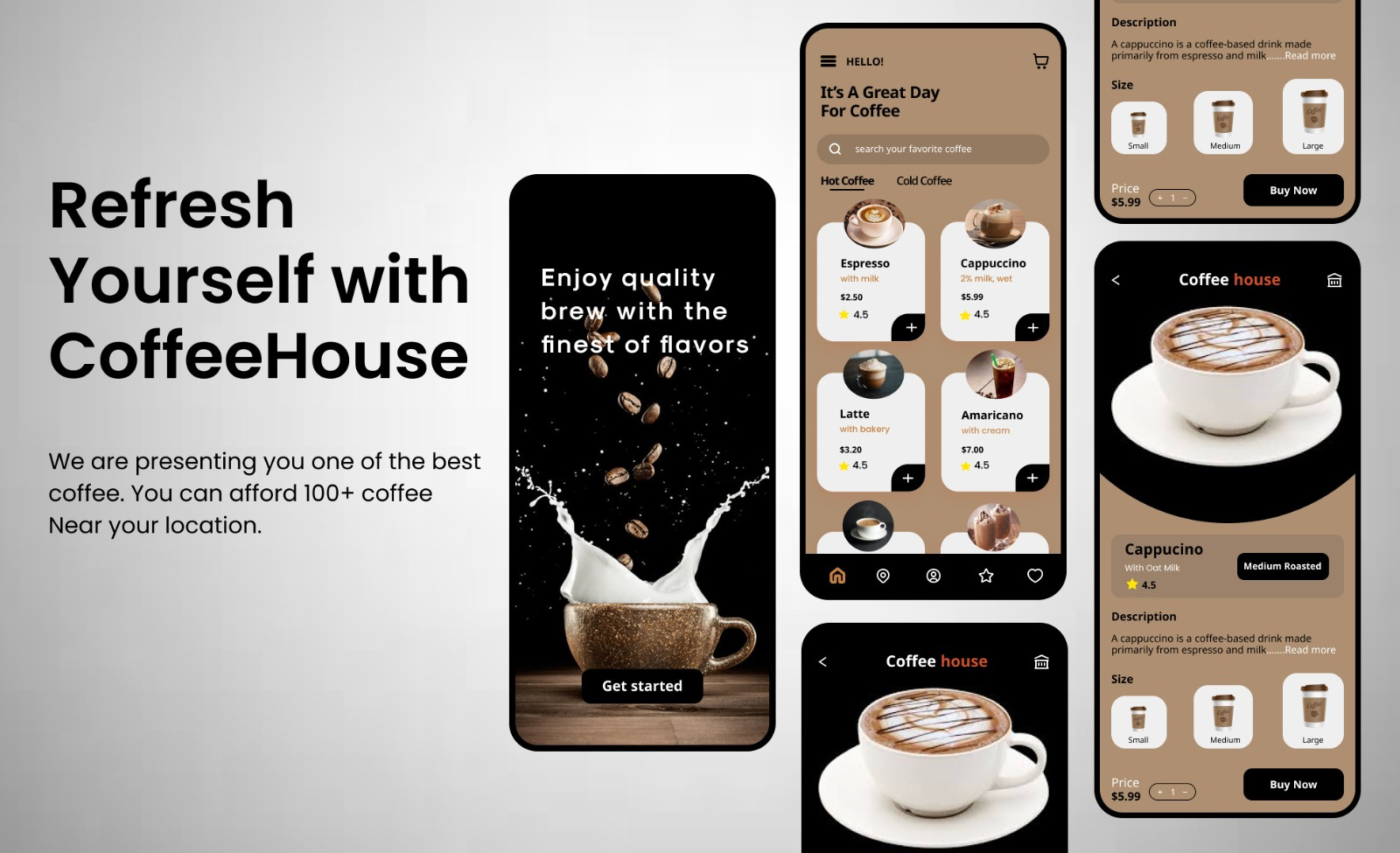 Coffeehouse Mobile app design by Eman Shafique on Dribbble