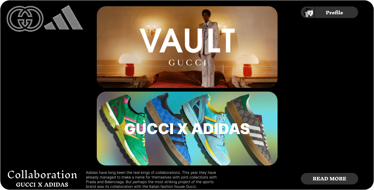 Animated layout design for Gucci and Adidas collaboration by Владислав ...