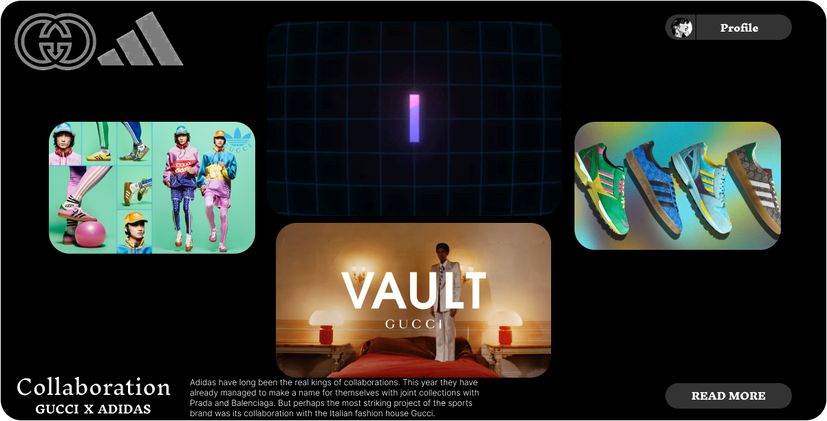 Animated layout design for Gucci and Adidas collaboration by Владислав ...