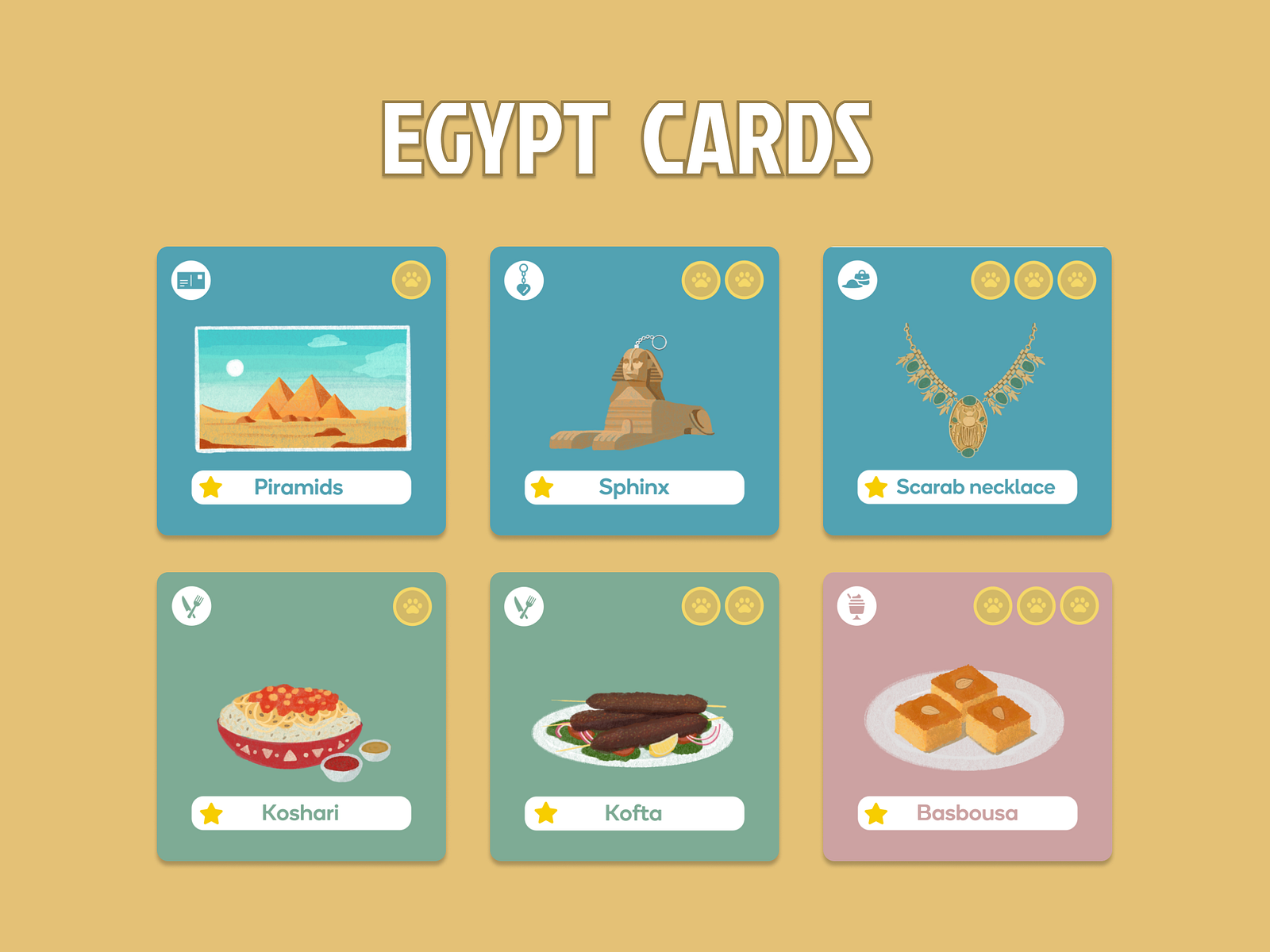 SO FUR SO GOOD - EGYPT CARDS by Giulietta Cappelletti on Dribbble
