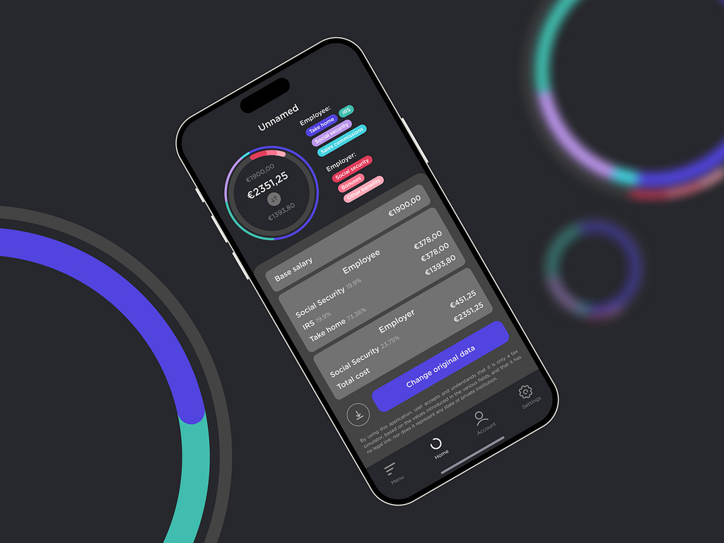 Take home salary calculations app design by Lena Vursol on Dribbble