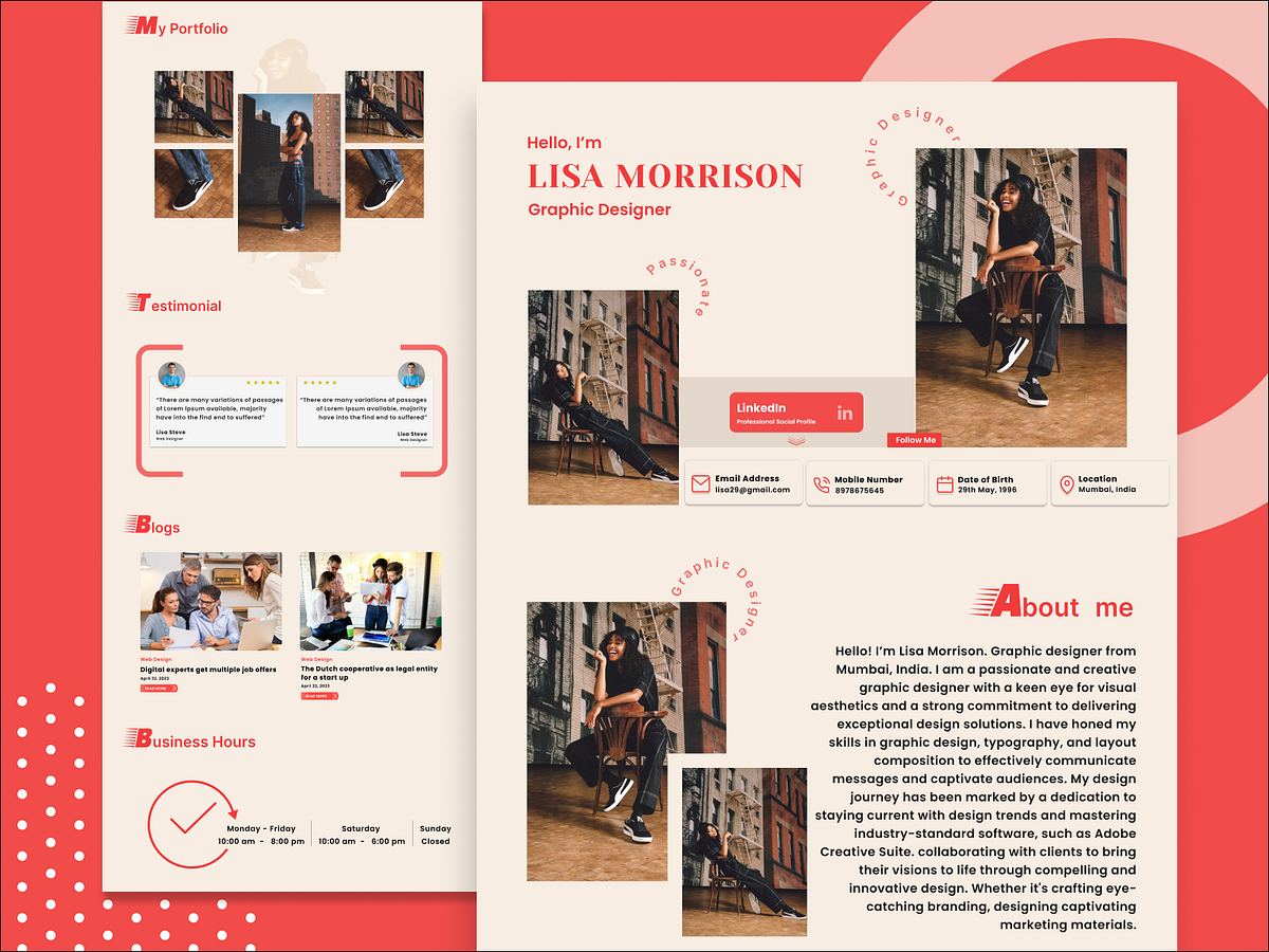 Personal Portfolio designs, themes, templates and downloadable graphic ...