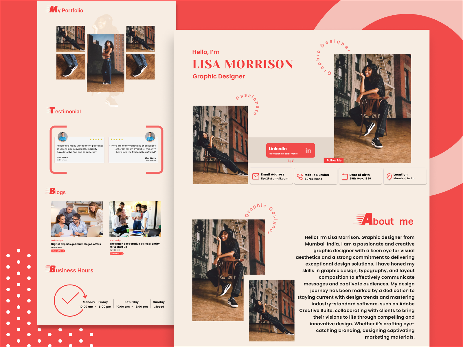 Personal Portfolio WebView by Drashti Gandhi on Dribbble