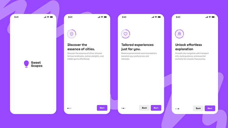 App Intro - SweetScapes by Nitin Gaur on Dribbble