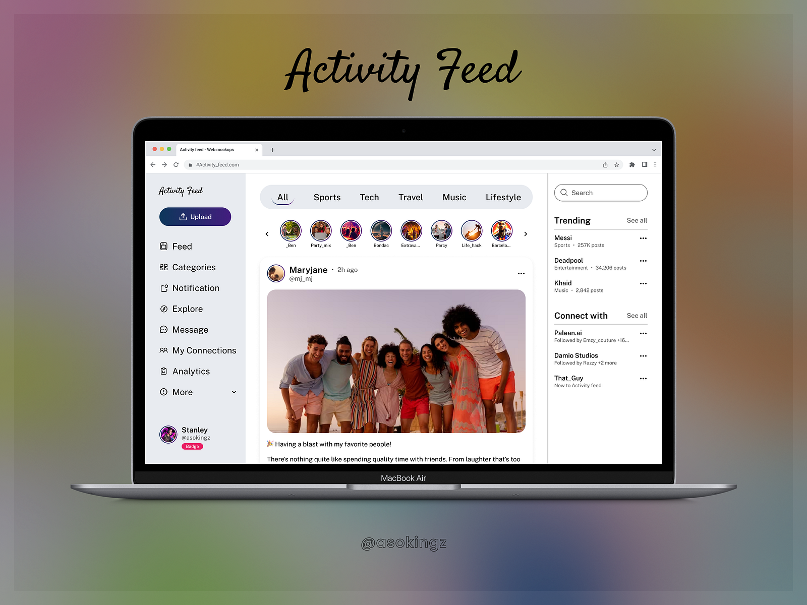 ACTIVITY FEED by Stanley Asokingz on Dribbble ACTIVITY FEED by Stanley Asokingz on Dribbble