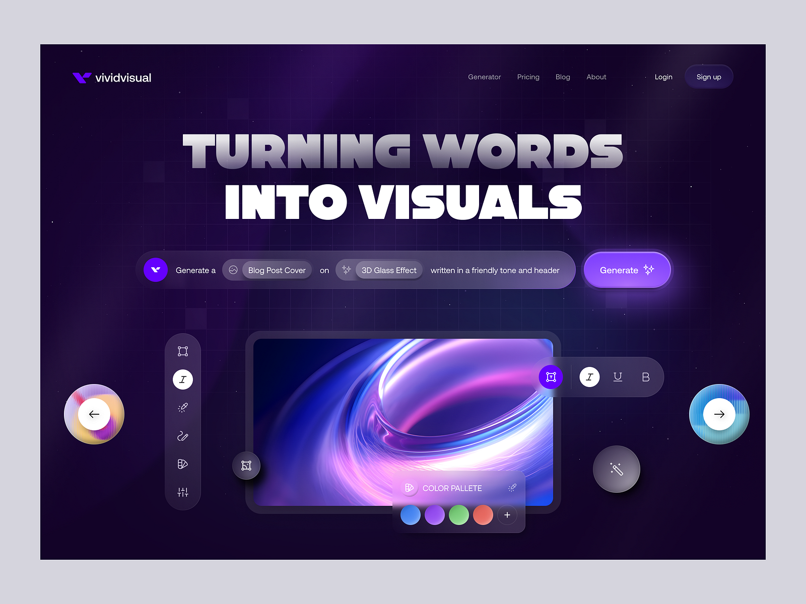 VividVisual - AI Image generator by Dominik Tyka for Abysso on Dribbble